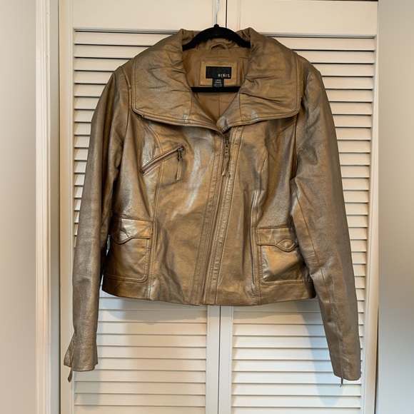 Mix It | Jackets & Coats | Mix It Gold Leather Jacket | Poshmark